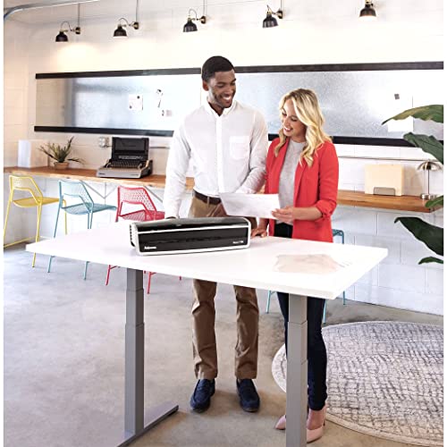 Fellowes Laminator Venus 2 125, Rapid 30-60 Second Warm-up Laminating Machine, with Laminating Pouches Kit (5734801), Black, Silver, 5.1" x 21.3" x 8.2"