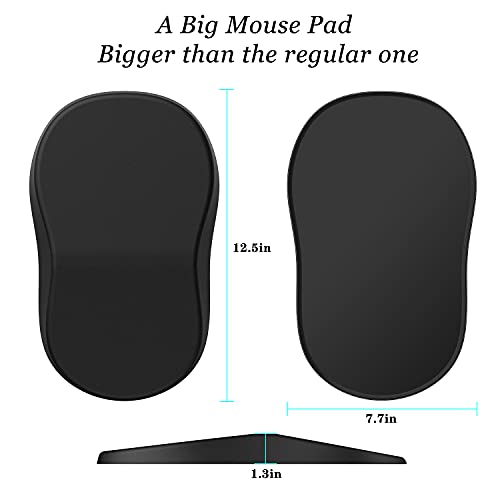 HUEILM Ergonomic Mouse Pad Wrist Support,Pain Relief Mouse Pads with Wrist Rest,Entire Memory Foam Mouse Pad with Non-Slip PU Base,Comfortable Mousepad Perfect for Office & Home(Black)
