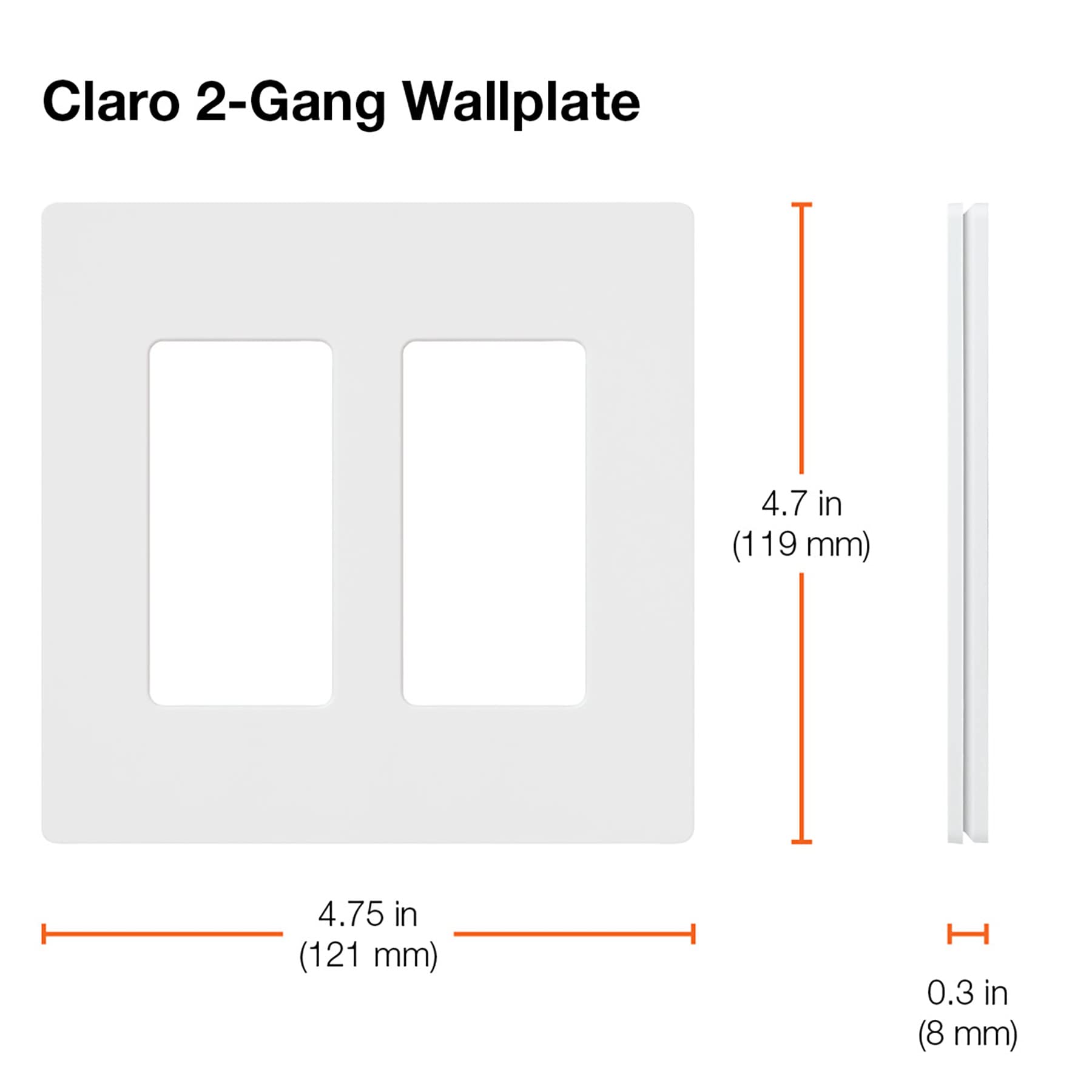 Lutron SC-2-SW Lutron CW-2 Claro Two Gang Designer Wall Plate