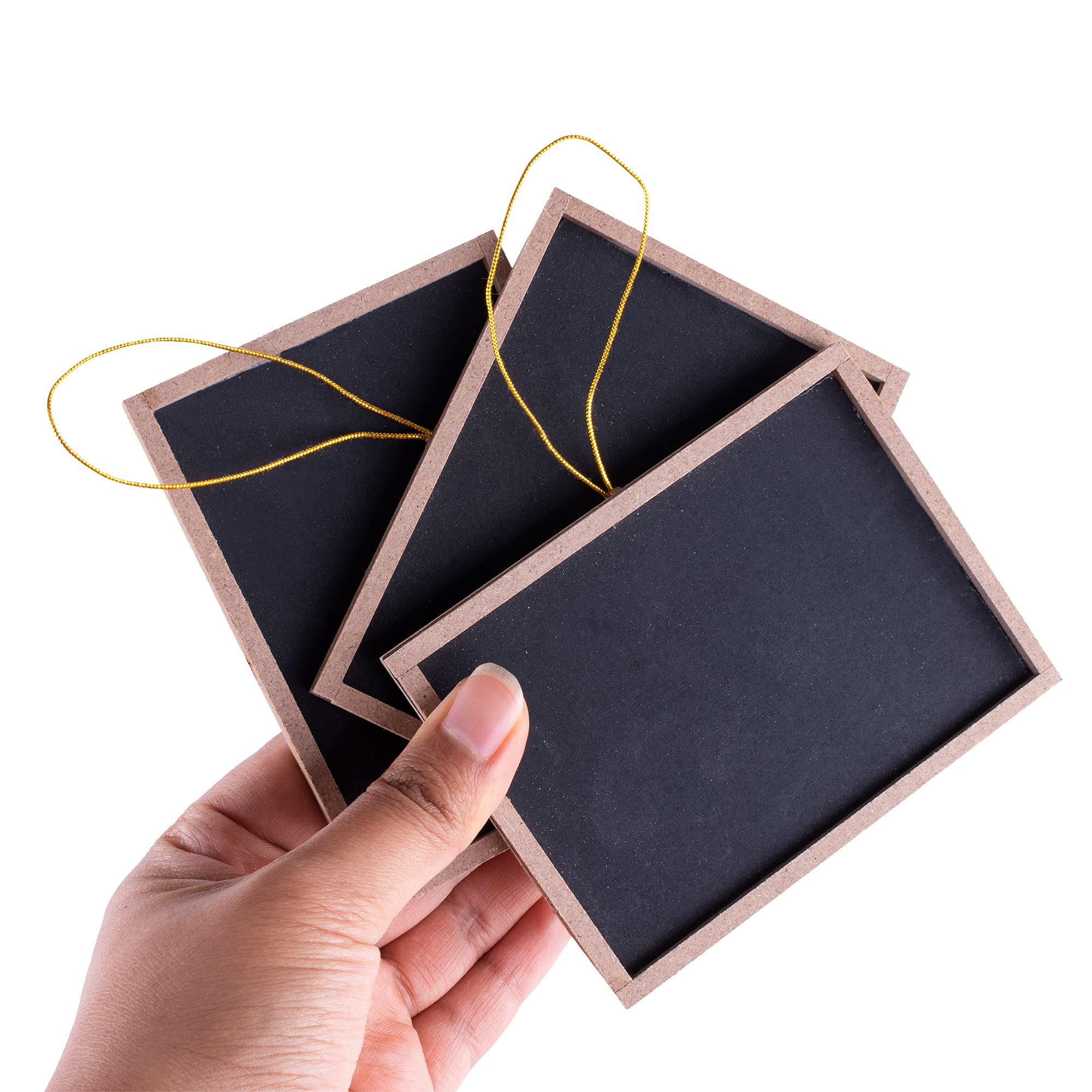 Super Z Outlet Mini 3" x 4" Wooden Frame Rectangle Hanging Chalk Blackboard for Arts & Crafts, Table Numbering, Party Favors (12 Pack)