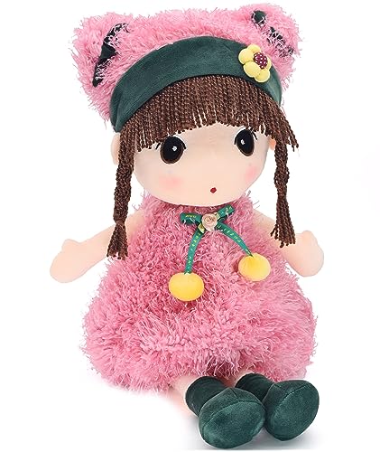 HWD Kawaii 17 inch Stuffed Plush Girl Toy Doll Good Gift for Kids Baby Lover.(Pink)
