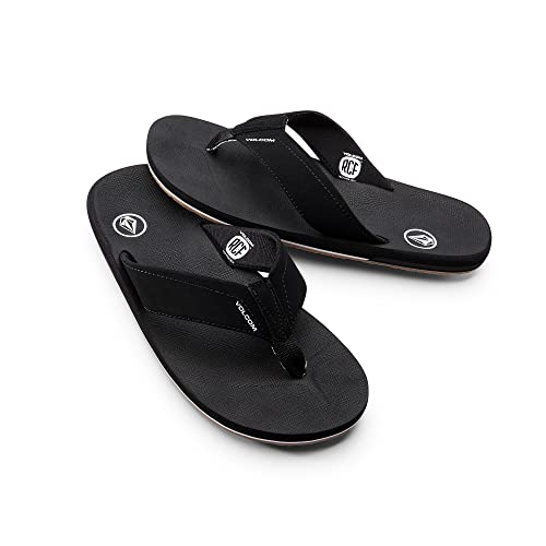 Volcom Men's Victor Flip-Flop Sandal, Black, 6
