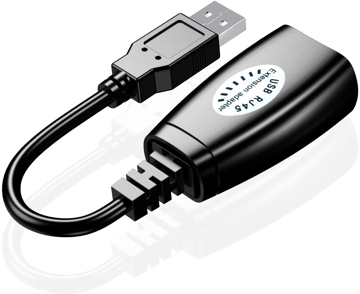 USB (Male) to RJ45 + USB (Female) USB Over Cat5/5e/6 Extension Adapter RJ45 -Up to 150ft Length