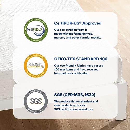 Olee Sleep Queen Mattress, 8 Inch Gel Memory Foam Mattress, Gel Infused for Comfort and Pressure Relief, CertiPUR-US Certified, Bed-in-a-Box, Medium Firm, Queen Size
