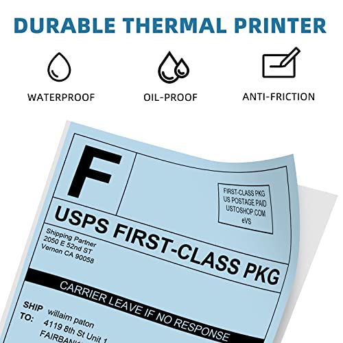 BluetoothLabel Printer with Thermal Shipping Blue Label - 4" x 6", 500 Sheets