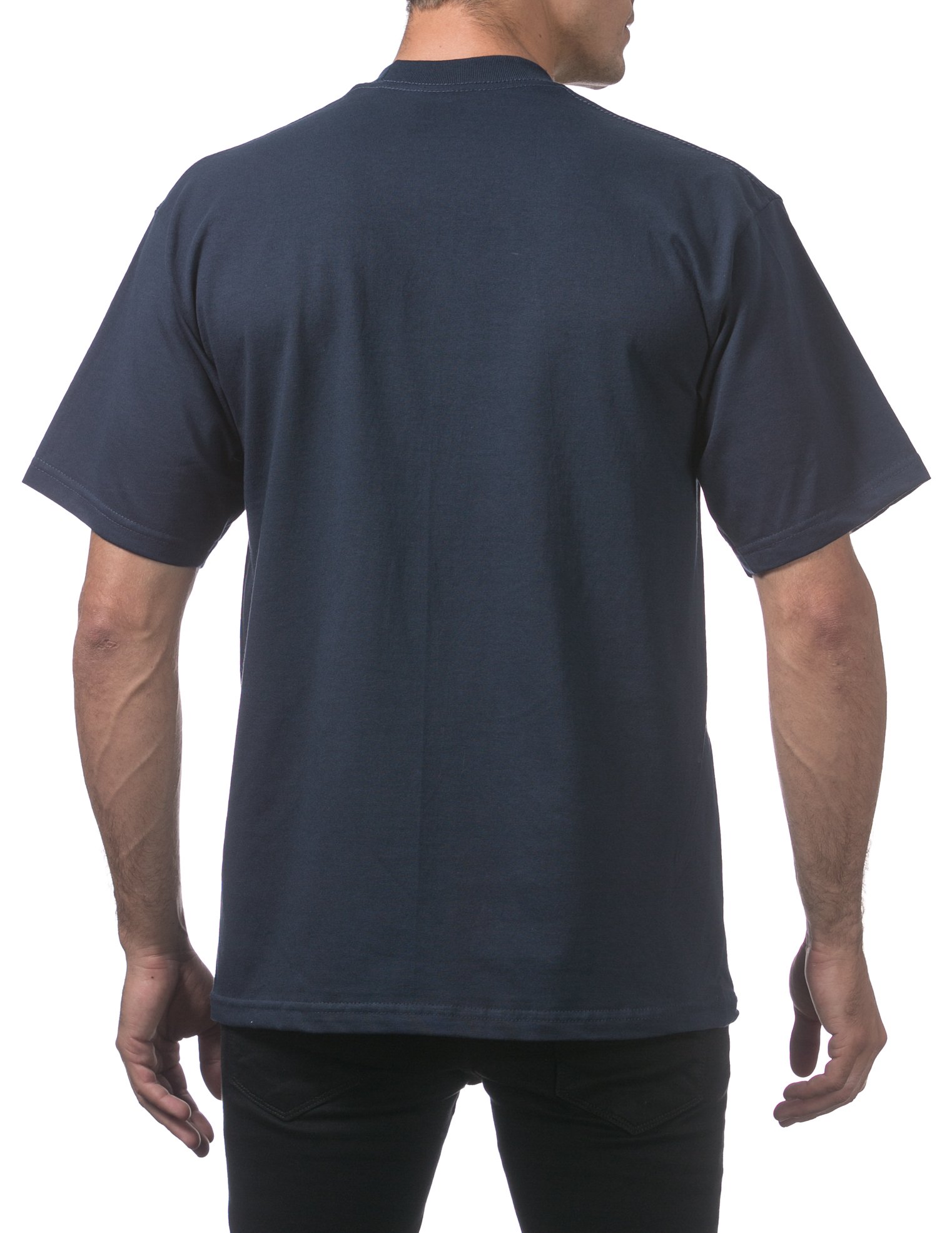 Pro Club Men's Heavyweight Cotton Short Sleeve Crew Neck T-Shirt, Navy, X-Large