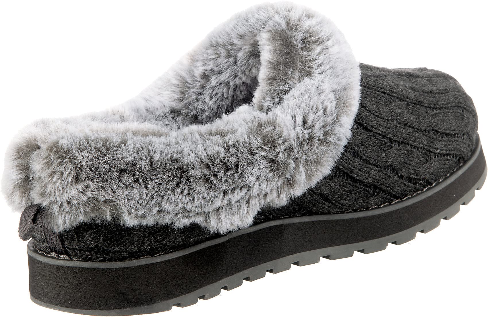 Skechers BOBS Women's Keepsakes - Ice Angel Slipper, Charcoal, 6.5 M US