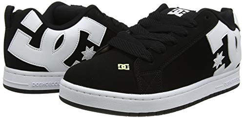 DC Men's Court Graffik Casual Low Top Skate Shoe Sneaker Skateboarding, Black, 11.5