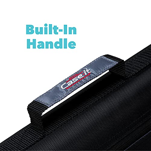 Case-it The Z Shape Zipper Binder - Two Binders in One - Double Sided 1.5 Inch D-Ring - Multiple Pockets - 500 Page Capacity - Comes with Shoulder Strap, Black Z-176