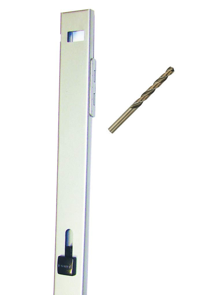 File Cabinet Locking Bar. Fits 4 Drawer File Cabinets. Includes Cobalt Drill Bit. (Gray)