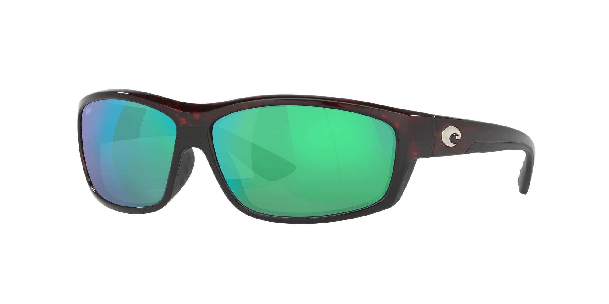 Costa Del Mar Sunglasses for Men - Saltbreak Mens Polarized Sunglasses - Fishing, Boating & Beach UV Protection - Size 65 - Tortoise/Green Mirror 580G