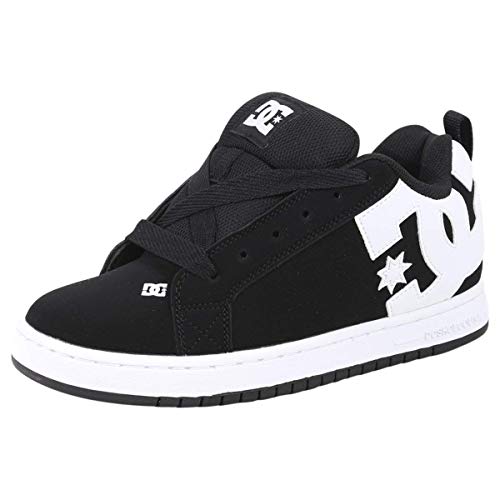 DC Men's Court Graffik Casual Low Top Skate Shoe Sneaker Skateboarding, Black, 11.5