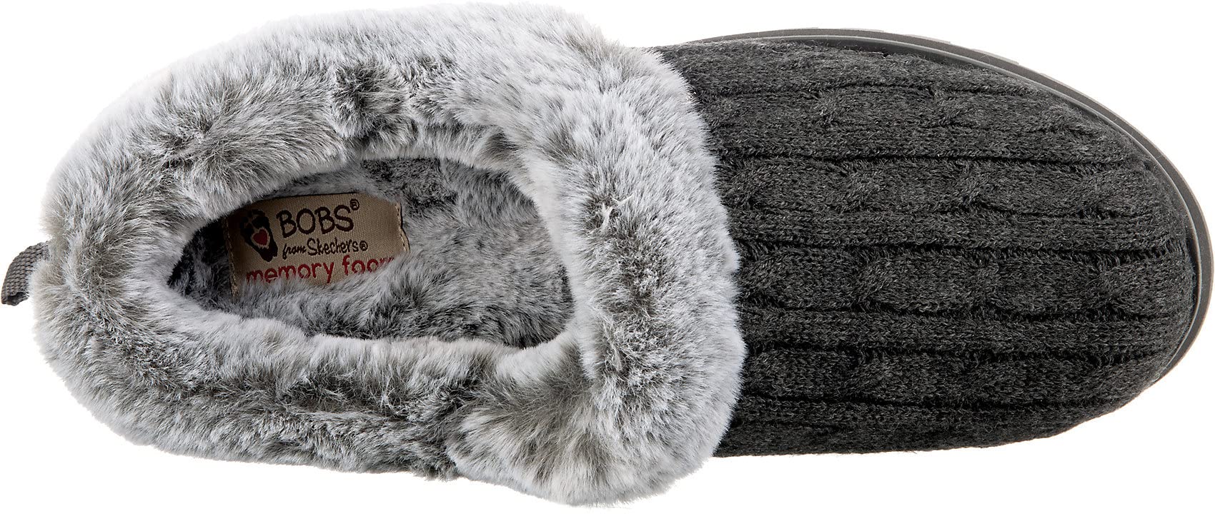 Skechers BOBS Women's Keepsakes - Ice Angel Slipper, Charcoal, 6.5 M US