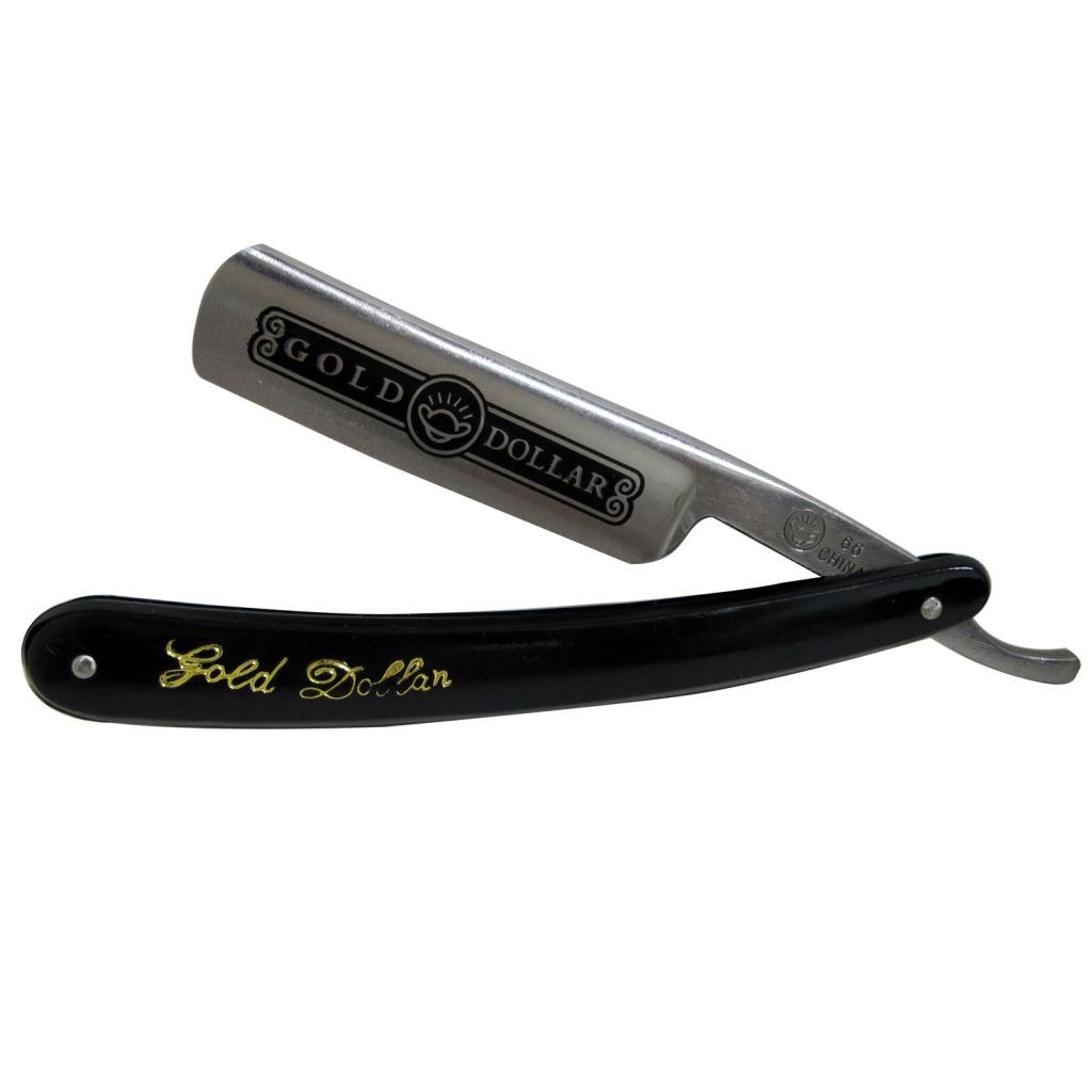 Personal Men's Straight Edge Sharp Shaving Razor Stainless Steel 3" Blade Black Handle