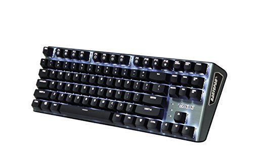 Rantopad MXX Mechanical Gaming Keyboard - 87 Keys,White Backlit, Blue Switches, Grey Aluminum Cover, N-Key Rollover