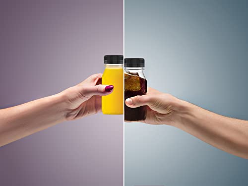 5 Pcs 5 oz Plastic Juice Bottle Reusable Transparent Bulk Beverage Containers for Juice, Milk And Other With Black Lids