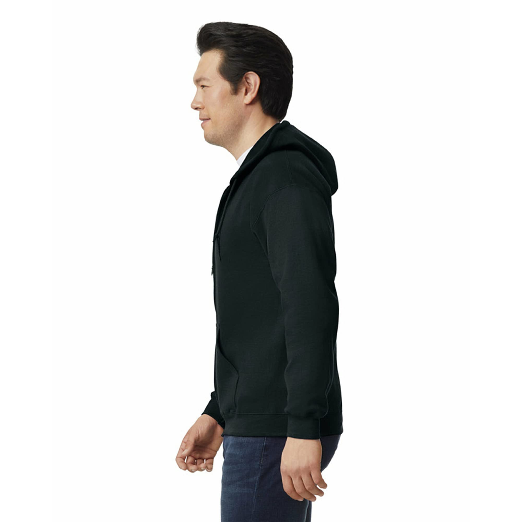 UGP Campus Apparel Gildan Men's Fleece Zip Hooded -Sweatshirt, Style G18600, Black, X-Large