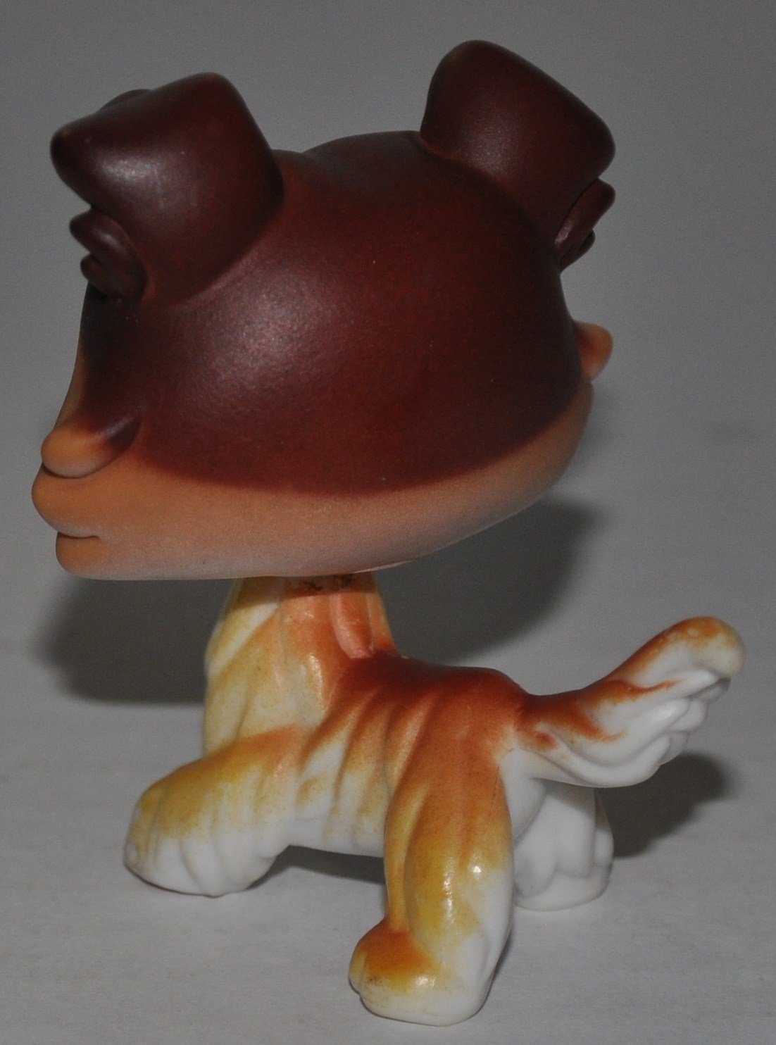 Collie #58 (Raised Paw, Brown, Blue Eyes) - Littlest Pet Shop (Retired) Collector Toy - LPS Collectible Replacement Single Figure - Loose (OOP Out of Package & Print)