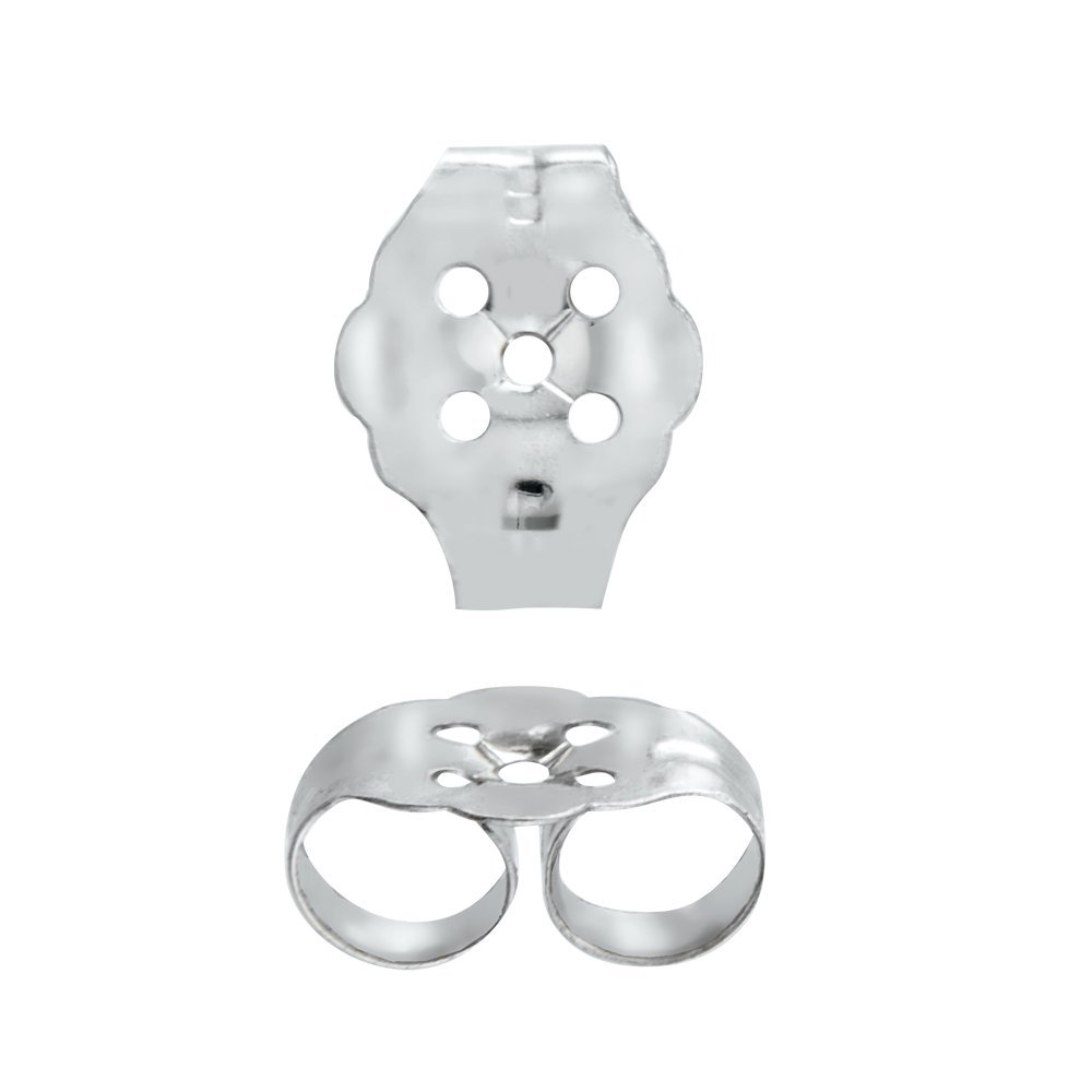 Replacement Earrings Backs Pair 14k Solid White Gold Kid's & Children's Push-On,Twist-Off Threaded Post Replacement Earring Backs Pair