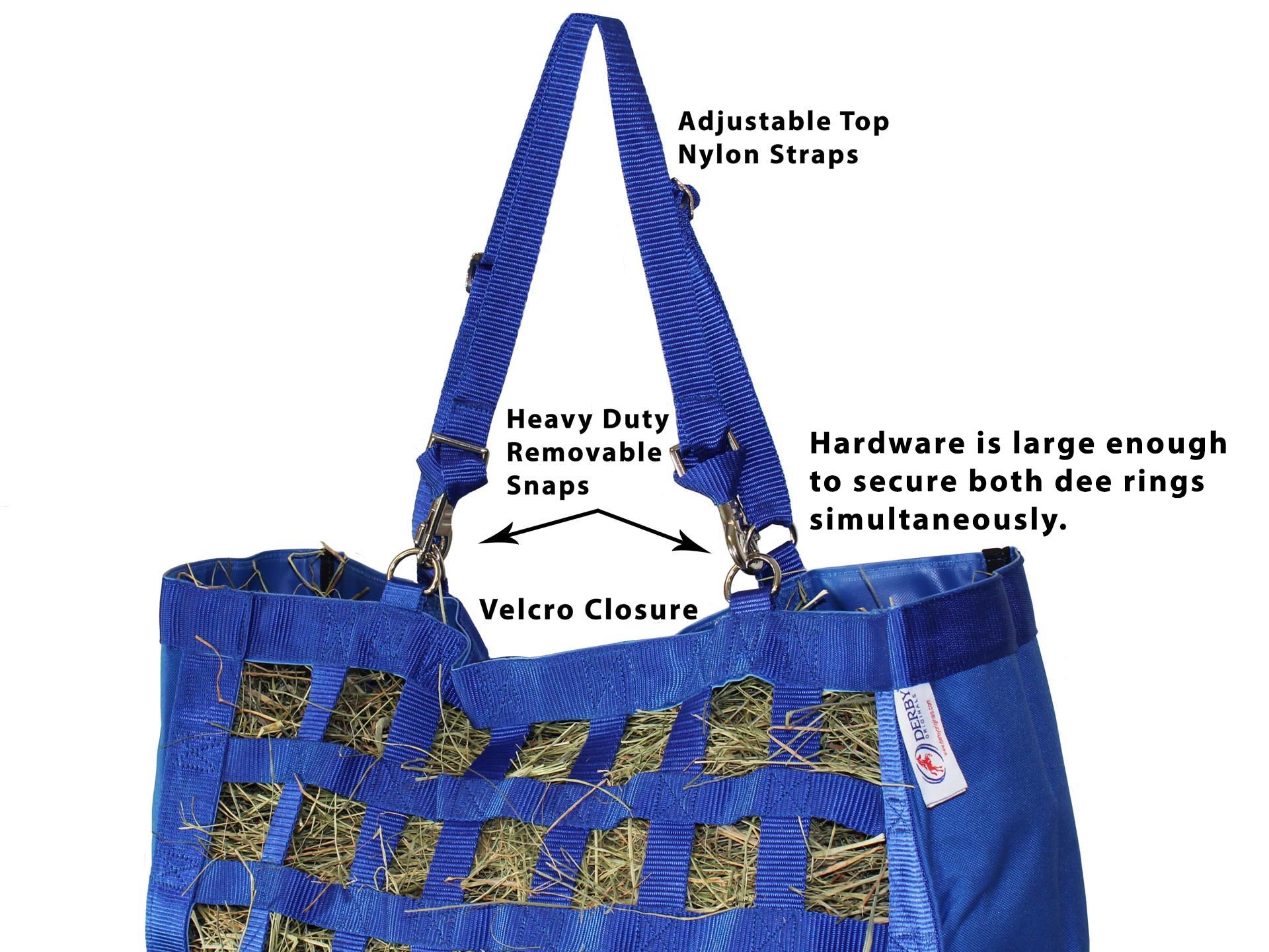 Derby Originals Front Web Slow Feeder Horse Hay Bag Super Tough Bottom with 6 Month Warranty