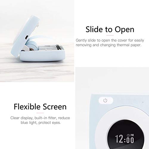 KXDFDC Pocket Printer BT Thermal Printer Portable Mobile Printer 300dpi for Photo Picture Memo Note Label with Clock Function (Color : Black-JoJo's Bizarre Adventure1)