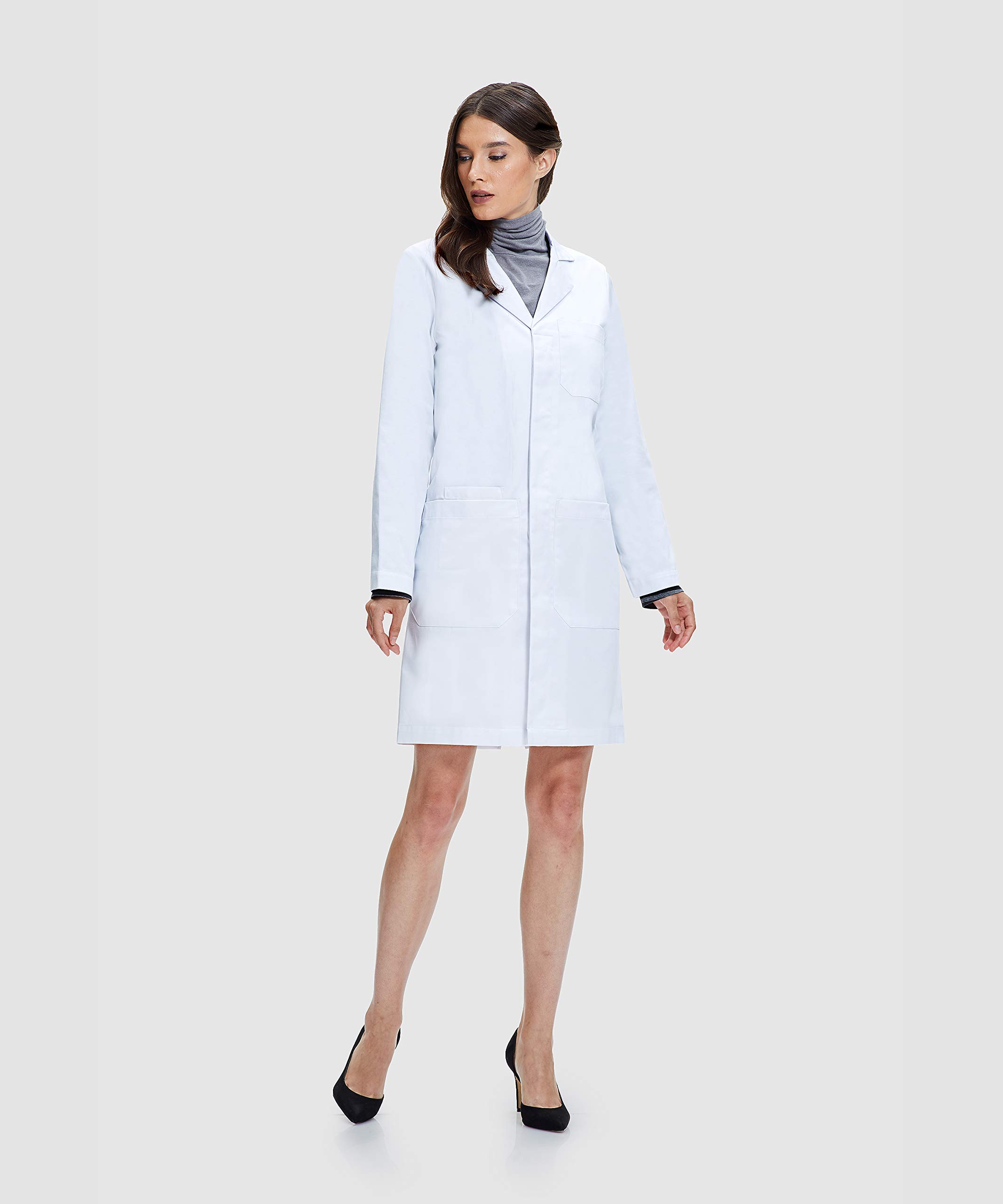 Dr. James 100% Cotton Premium Unisex Lab Coat for Men & Women, Phone & Tablet Pockets, Classic Fit, Snap Closing, 39" Length (S (Men S/Women M))
