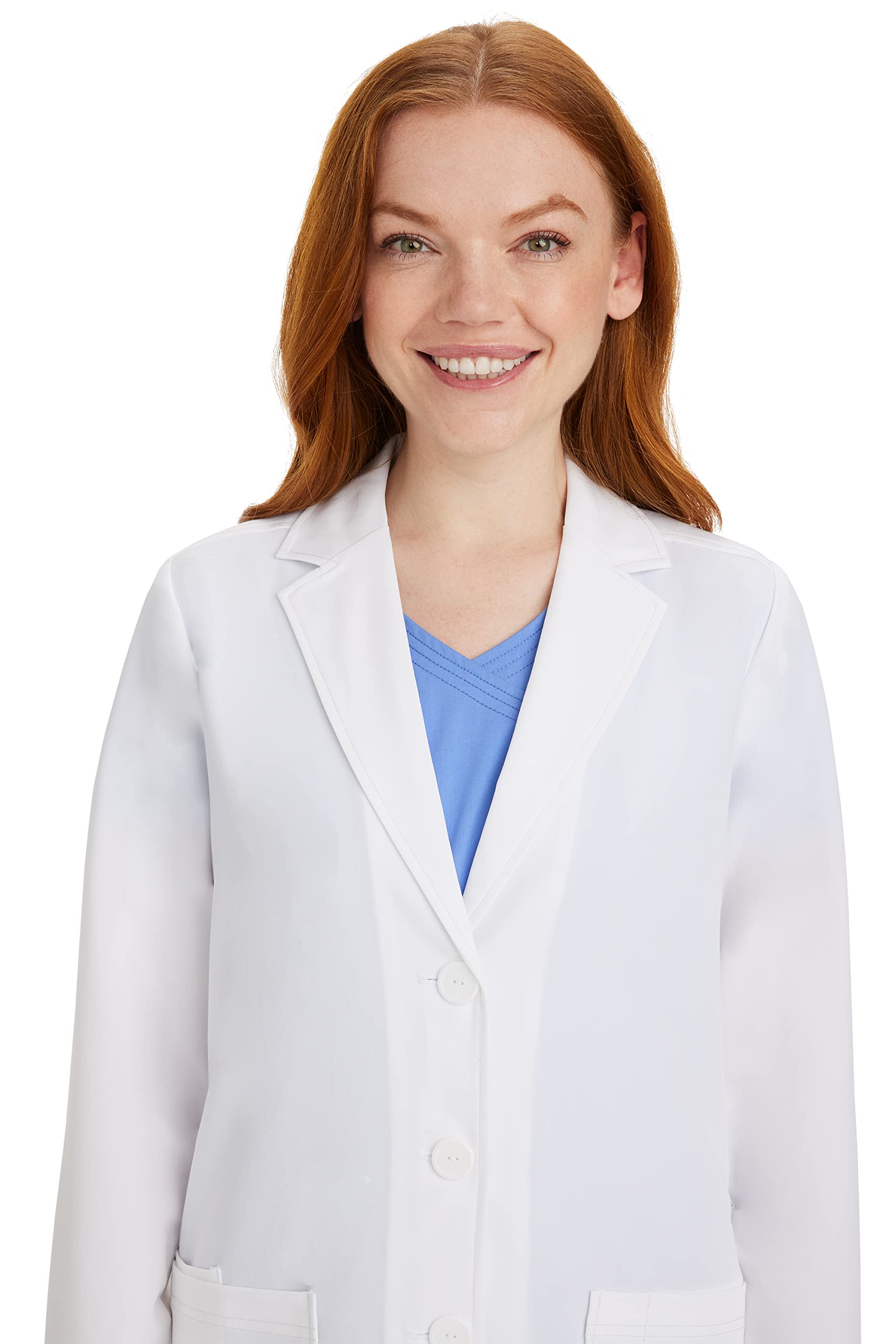 Healing Hands Lab Coat Women 3 Pocket Full Sleeve Mid-Length 5053 Faith The White Coat Minimalist Collection White M