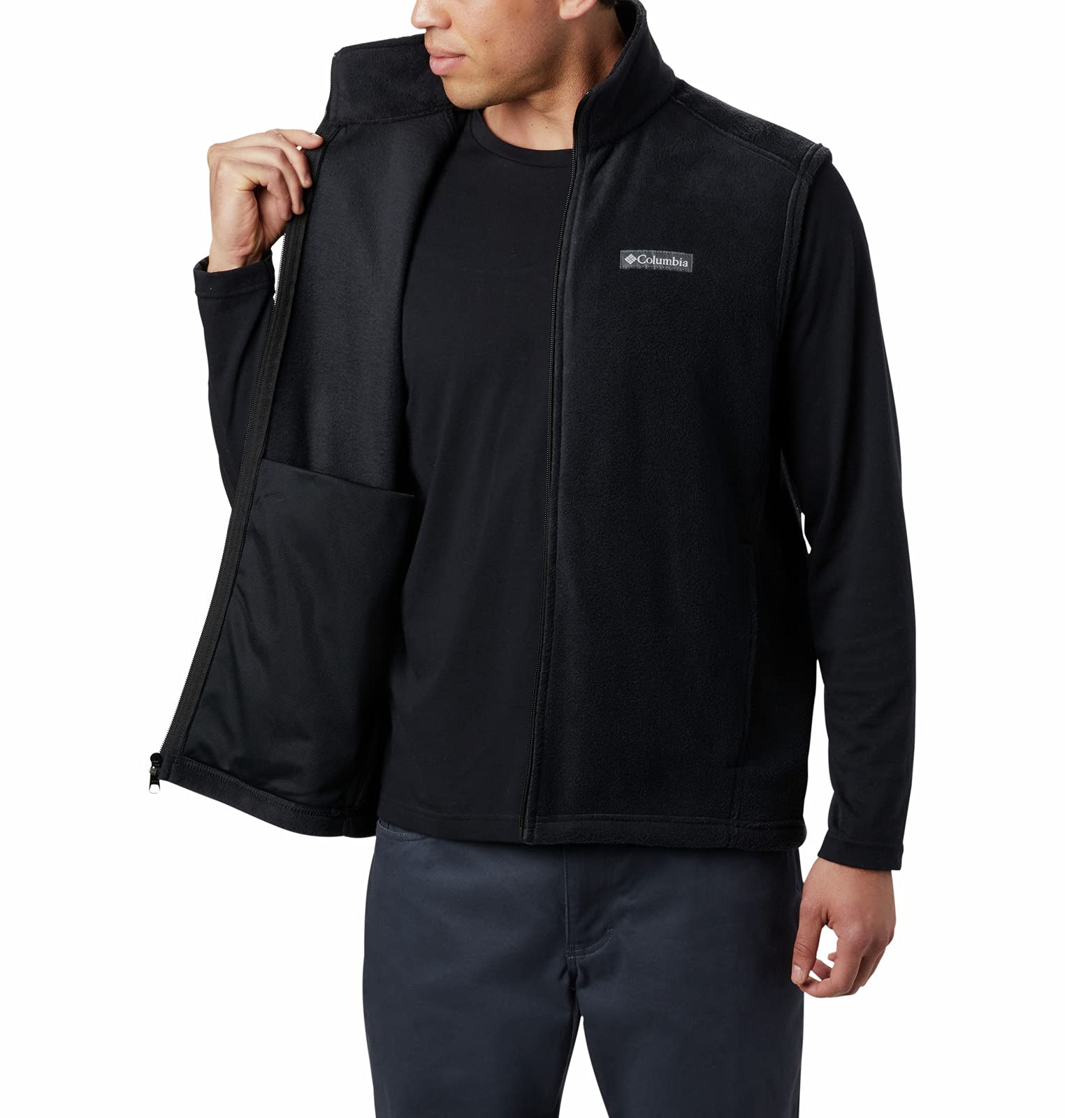 Columbia Mens Steens Mountain Fleece Vest, Black, Small