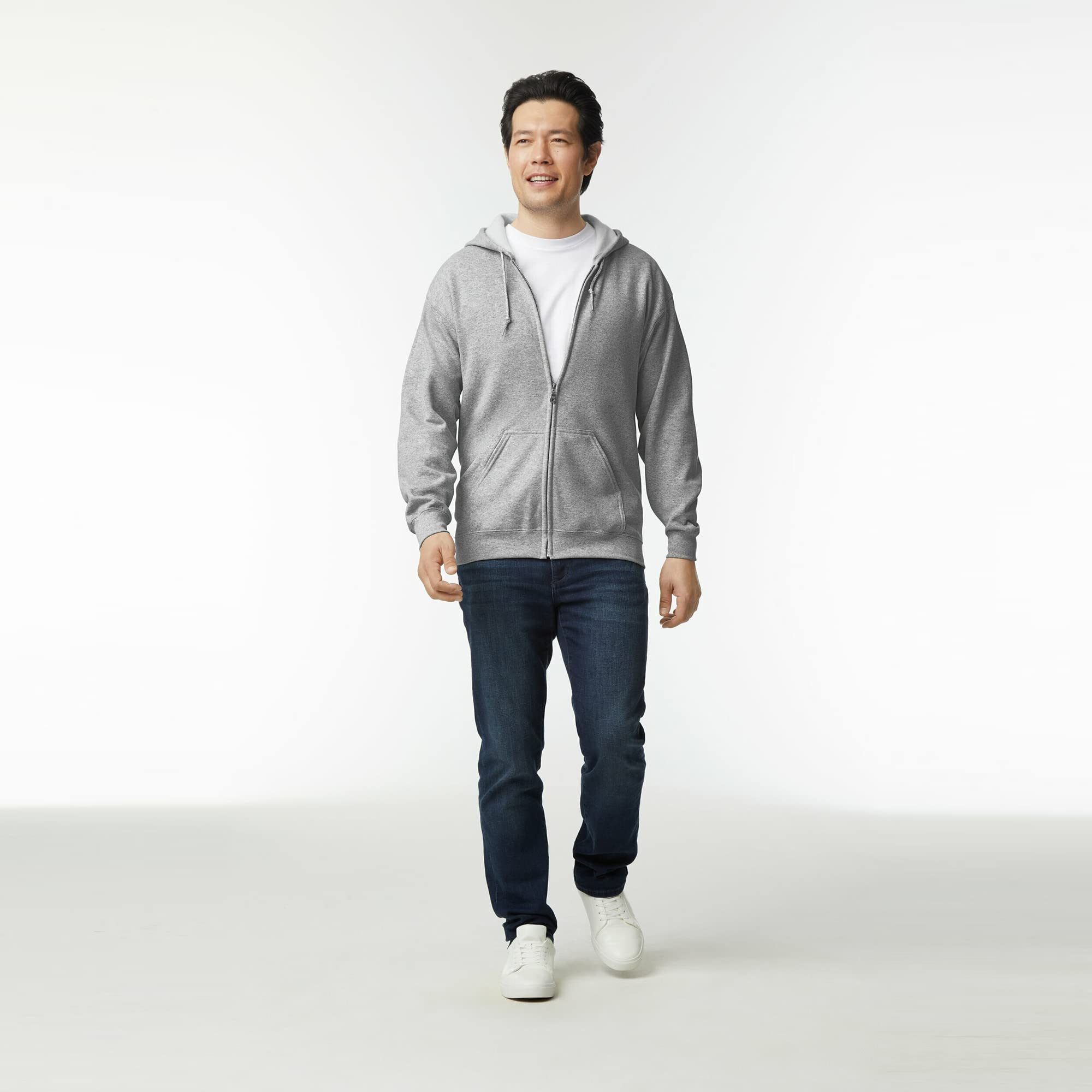 UGP Campus Apparel Gildan Men's Fleece Zip Hooded -Sweatshirt, Style G18600, Black, X-Large