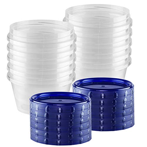 Twist Top Food Deli Containers Screw And Seal Lid 16 Oz Stackable Reusable Plastic Storage Container 12 Pack.