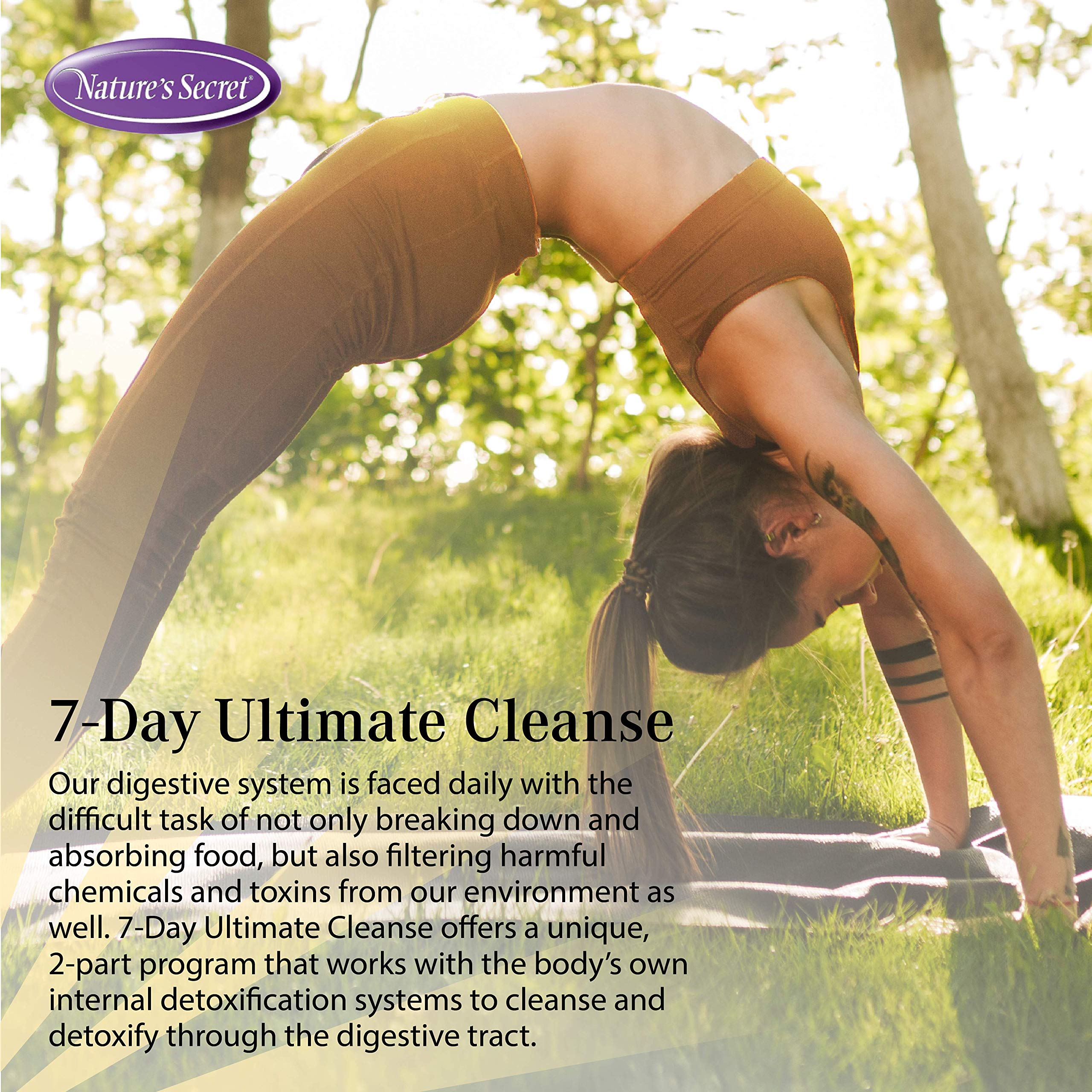 Nature's Secret 7 Day Ultimate Cleanse - 2 Part Total Body Cleanse Promotes Healthy Digestion & Elimination with Multi-Herb Detox Blend & Multi-Fiber Colon Cleanse - Natural Rejuvenation - 72 Tablets