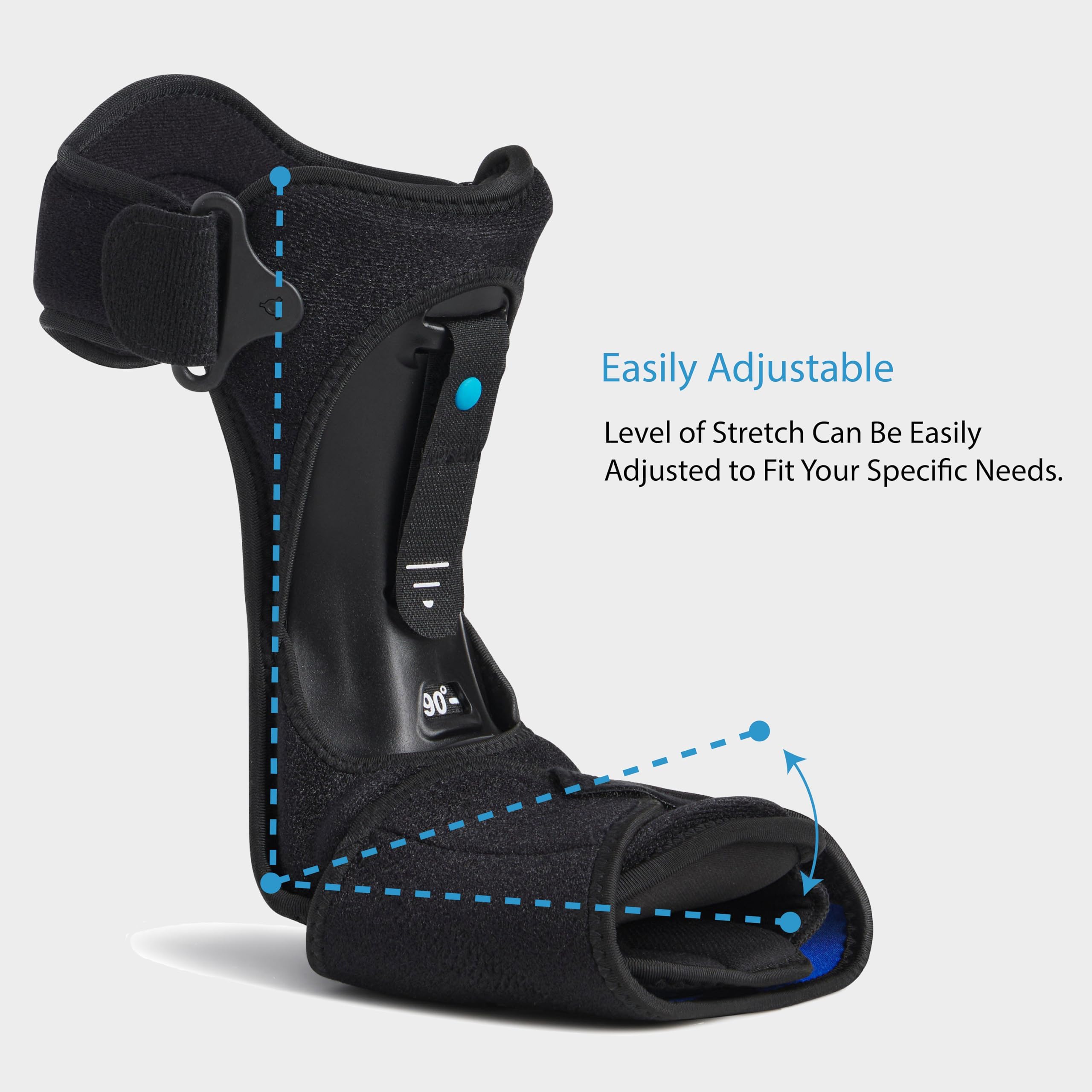 Hybrid Night Splint - Comfortable and Supportive Plantar Fasciitis Night Splint - Premium Nighttime Foot Brace for Heel Pain - Combination Posterior and Dorsal (Large-X-Large)