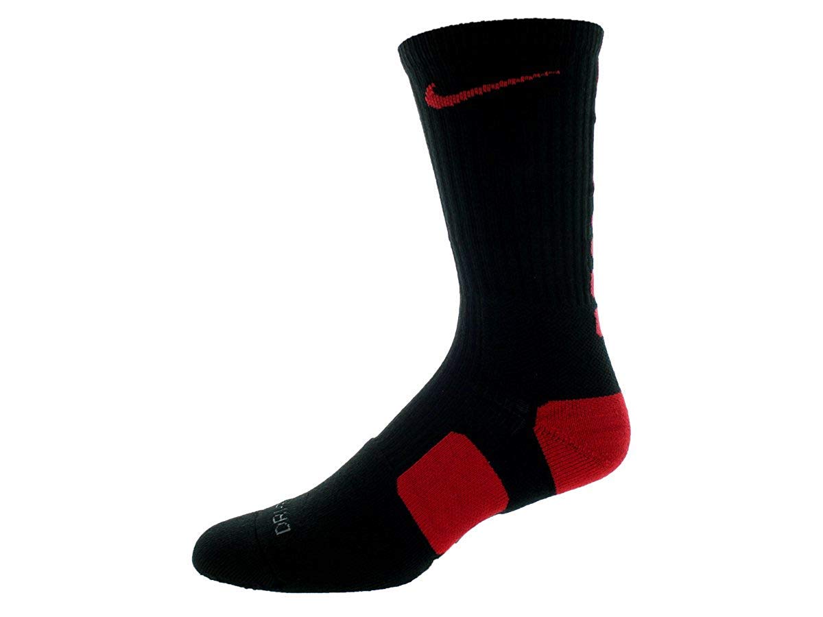 Nike Dri-FIT Elite Crew Basketball Socks Black/Varsity Red/Varsity Red Size X-Large