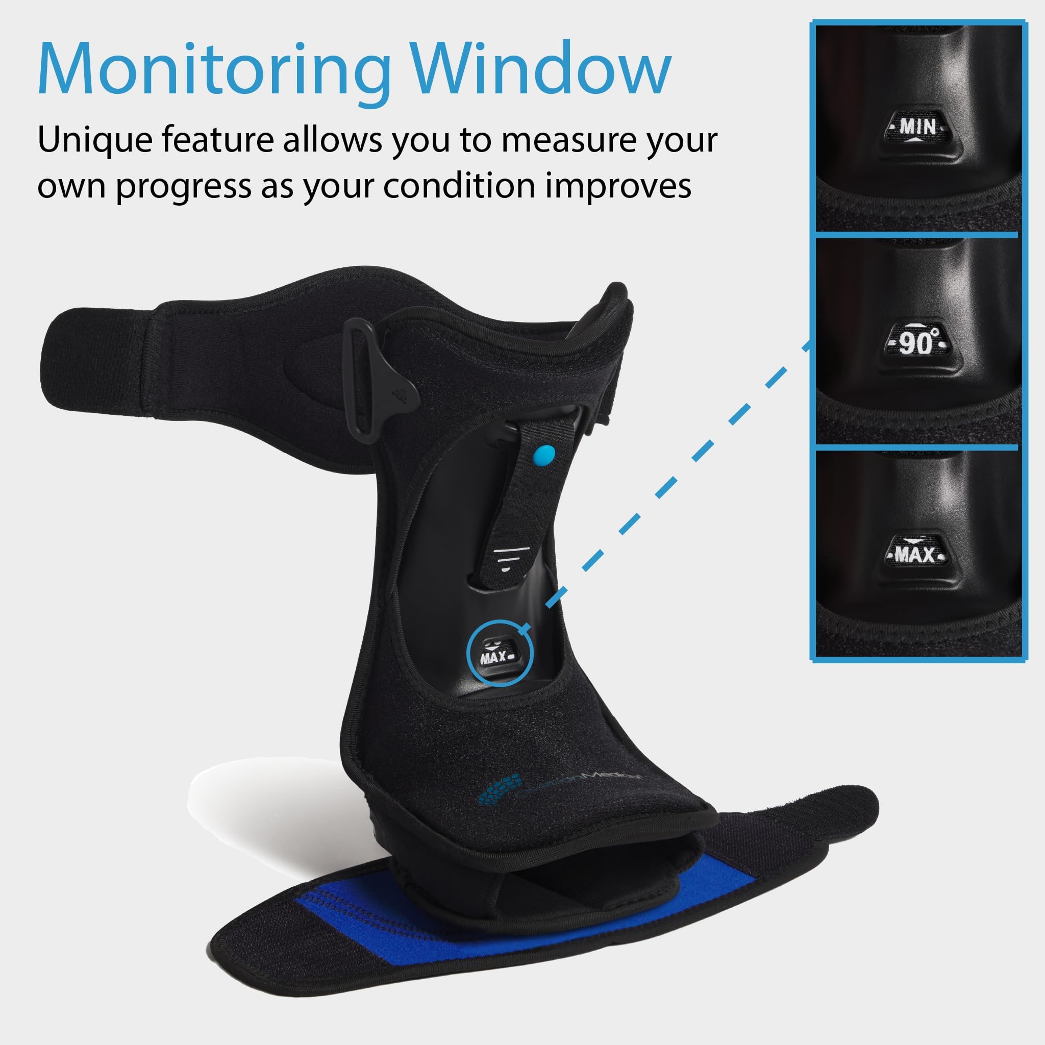 Hybrid Night Splint - Comfortable and Supportive Plantar Fasciitis Night Splint - Premium Nighttime Foot Brace for Heel Pain - Combination Posterior and Dorsal (Large-X-Large)