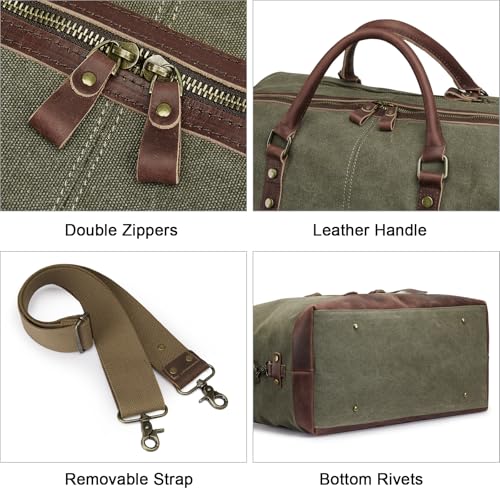 S-ZONE Duffle Bag for Travel Canvas Duffel Bag Carry on Weekender Bag for Men