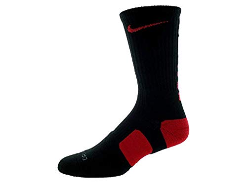 Nike Dri-FIT Elite Crew Basketball Socks Black/Varsity Red/Varsity Red Size X-Large