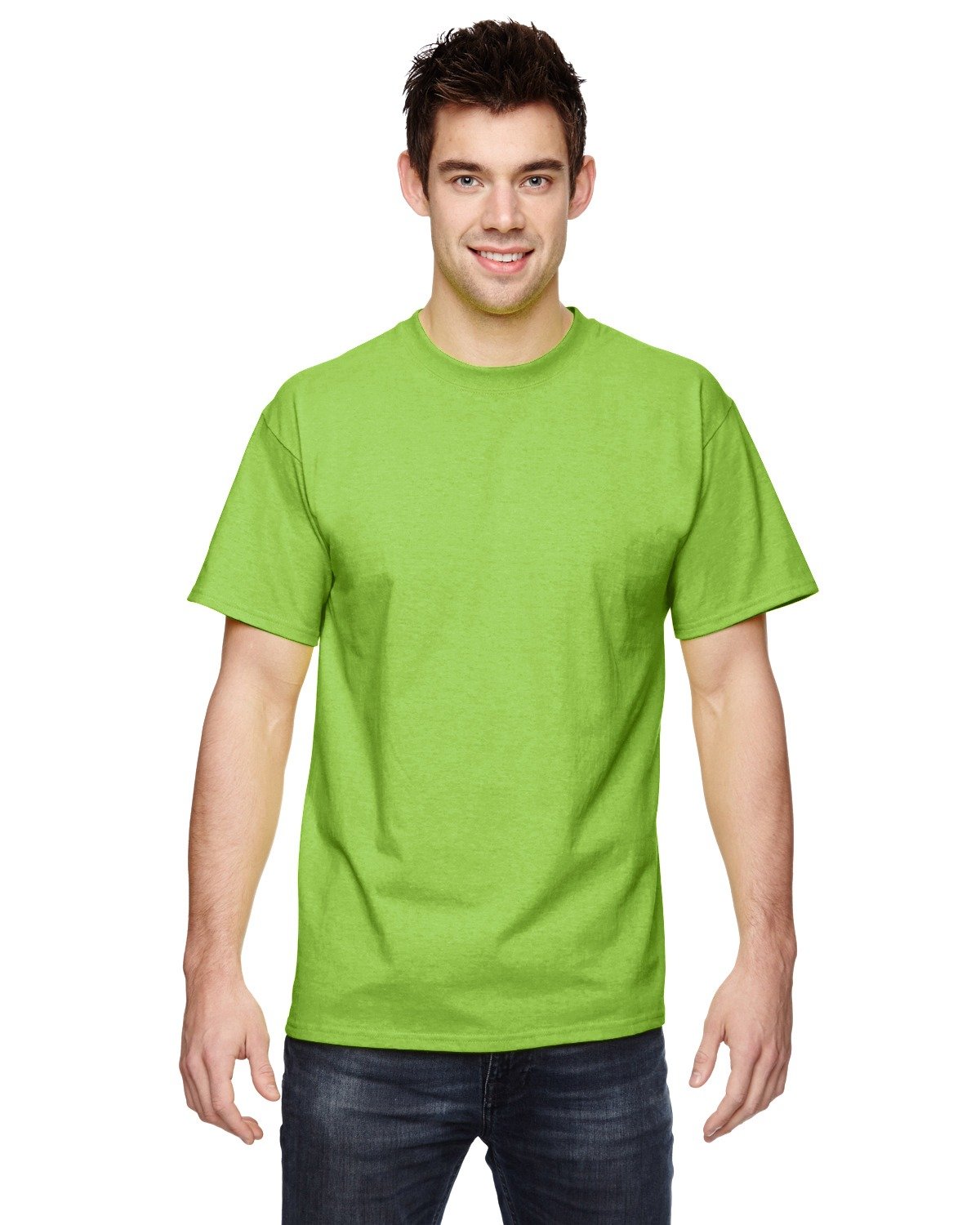 Fruit of the Loom 5 oz, 100% Heavy Cotton HD T-Shirt, Medium, NEON Green