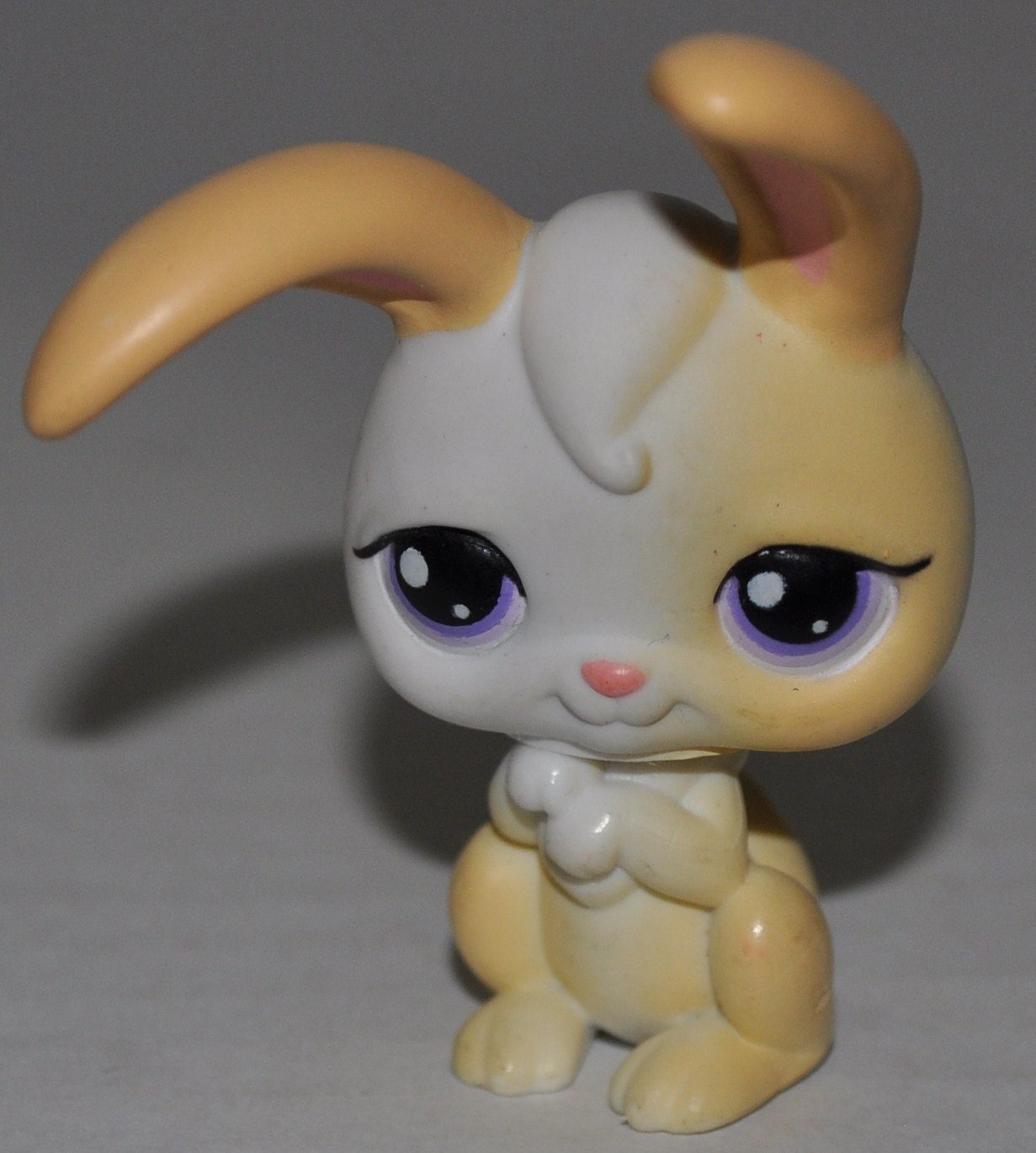 Rabbit #239 (White/Cream, purple eyes) - Littlest Pet Shop (Retired) Collector Toy - LPS Collectible Replacement Single Figure - Loose (OOP Out of Package & Print)