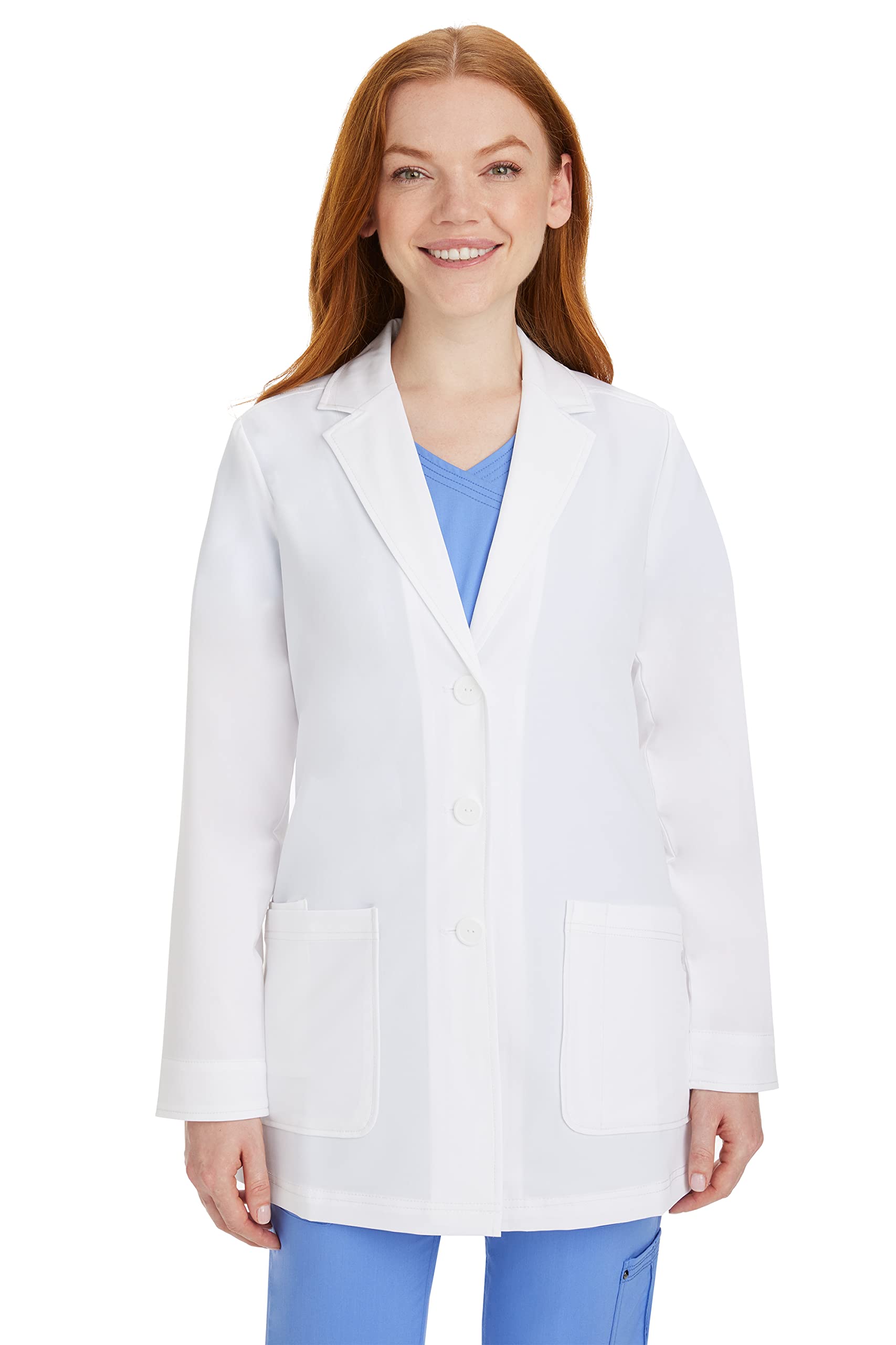 Healing Hands Lab Coat Women 3 Pocket Full Sleeve Mid-Length 5053 Faith The White Coat Minimalist Collection White M