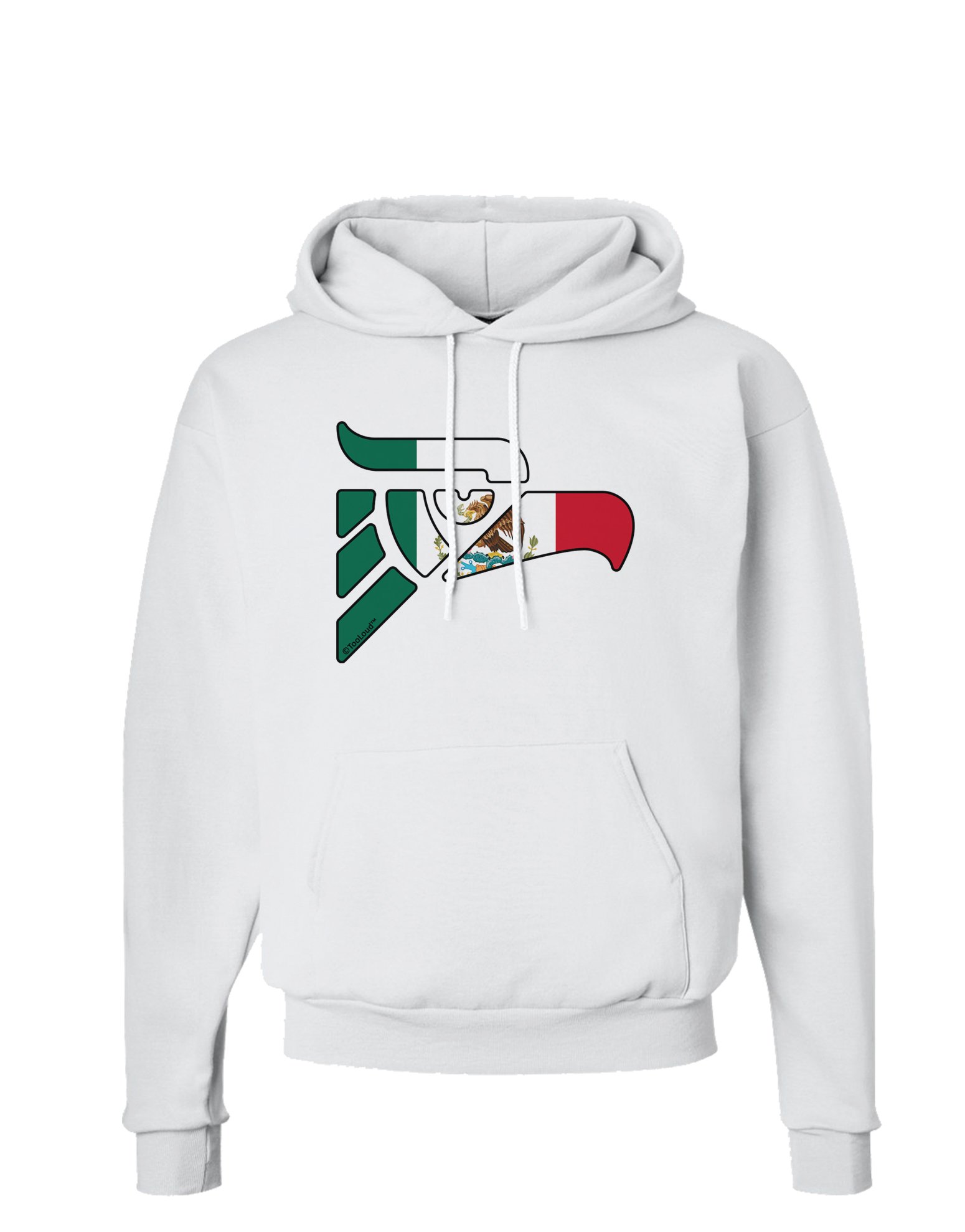 TOOLOUD Hecho en Mexico Eagle Symbol - Mexican Flag Hoodie Sweatshirt White - 2XL