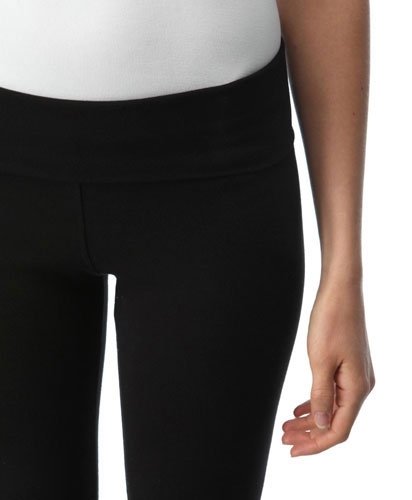 T-Party Fold-Over Waist Yoga Pants,Large,Charcoal