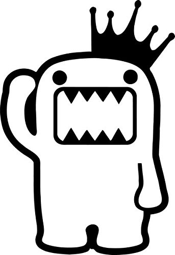 JDM Domo Kun Style 04 Vinyl Decal Sticker- 6" Tall Gloss White Color