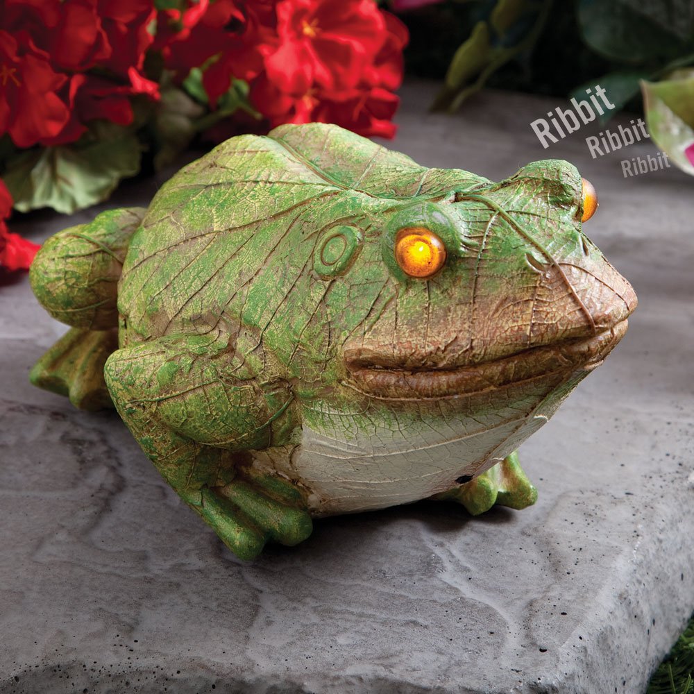 Bits and Pieces - Frog Motion Sensor and Detector Statue - Animal Gardening Gifts - Weather Resistant Garden Decoration Sculpture - 4½" x 8½"