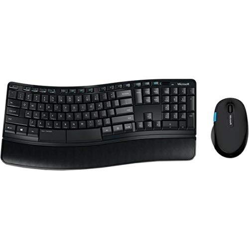 Microsoft Sculpt Comfort Desktop - Black - Wireless, Comfortable, Ergonomic Keyboard and Mouse Combo with Cushioned Palm Rest and USB Wireless Receiver
