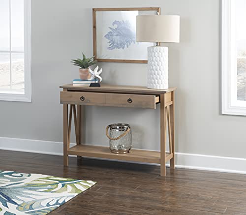Linon Titian Driftwood Console Table, 42"W x 13.98"D X 30.7"H