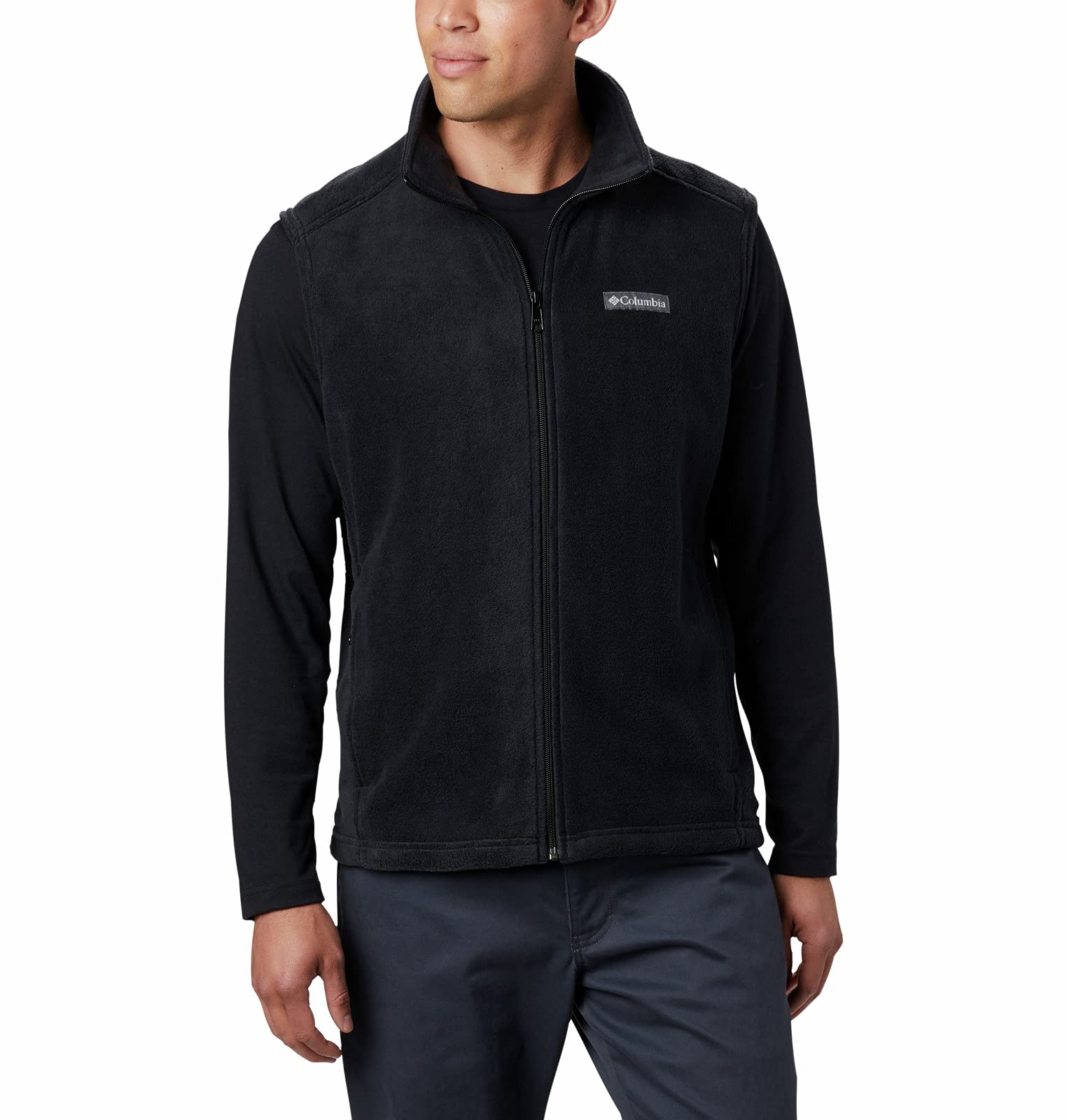 Columbia Mens Steens Mountain Fleece Vest, Black, Small