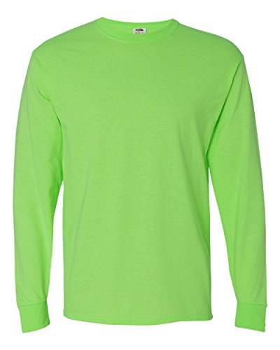 Fruit of the Loom Adult 5 oz. Long-Sleeve T-Shirt, Neon Green, XL