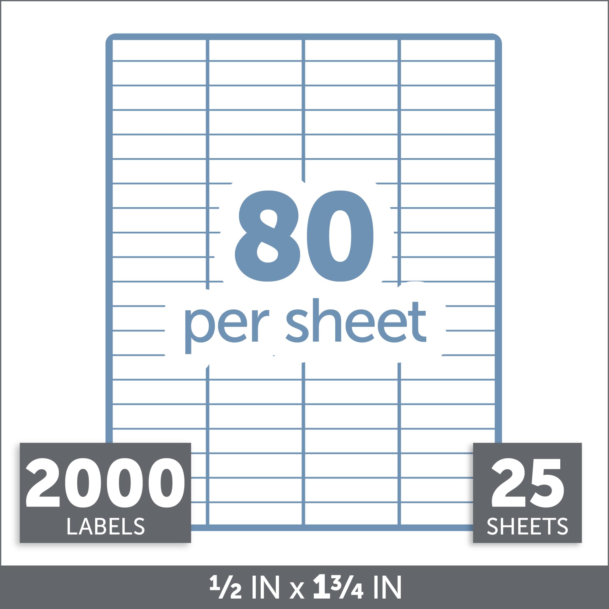 Office Depot White Inkjet/Laser Return Address Labels, 1/2in. x 1 3/4in., Pack Of 2,000, 505-O004-0001