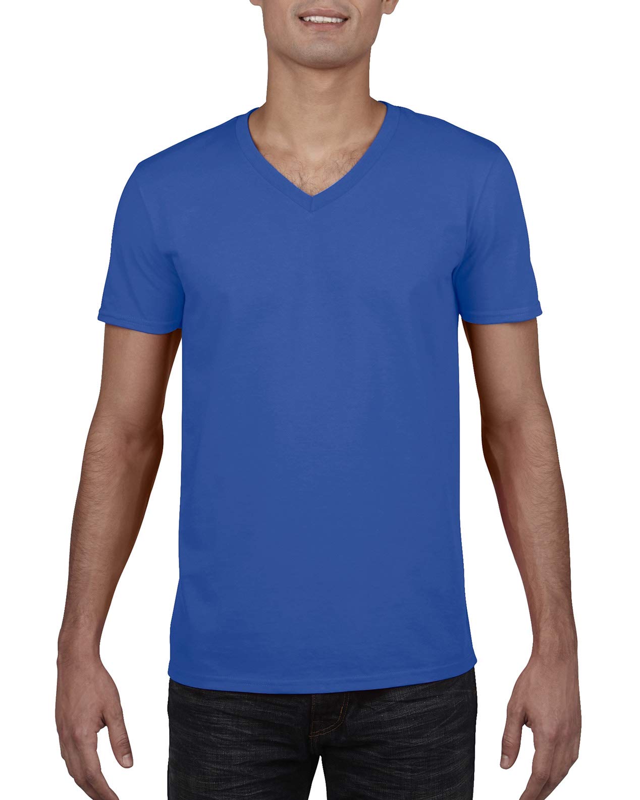 Gildan G64V Softstyle V Neck T Shirt Royal Blue