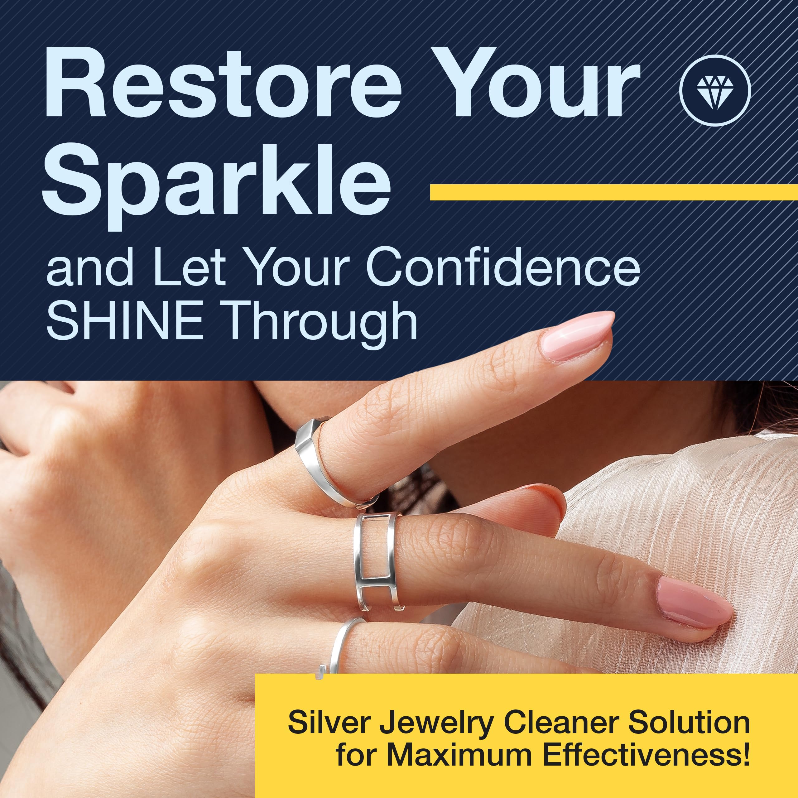 Sterling Silver Jewelry Cleaner | Silver Jewelry Cleaner Solution Dip, Dip Tray, Sterling Silver Cleaner, Jewelry Tarnish Silver Polishing for Jewelry and Ring Cleaner